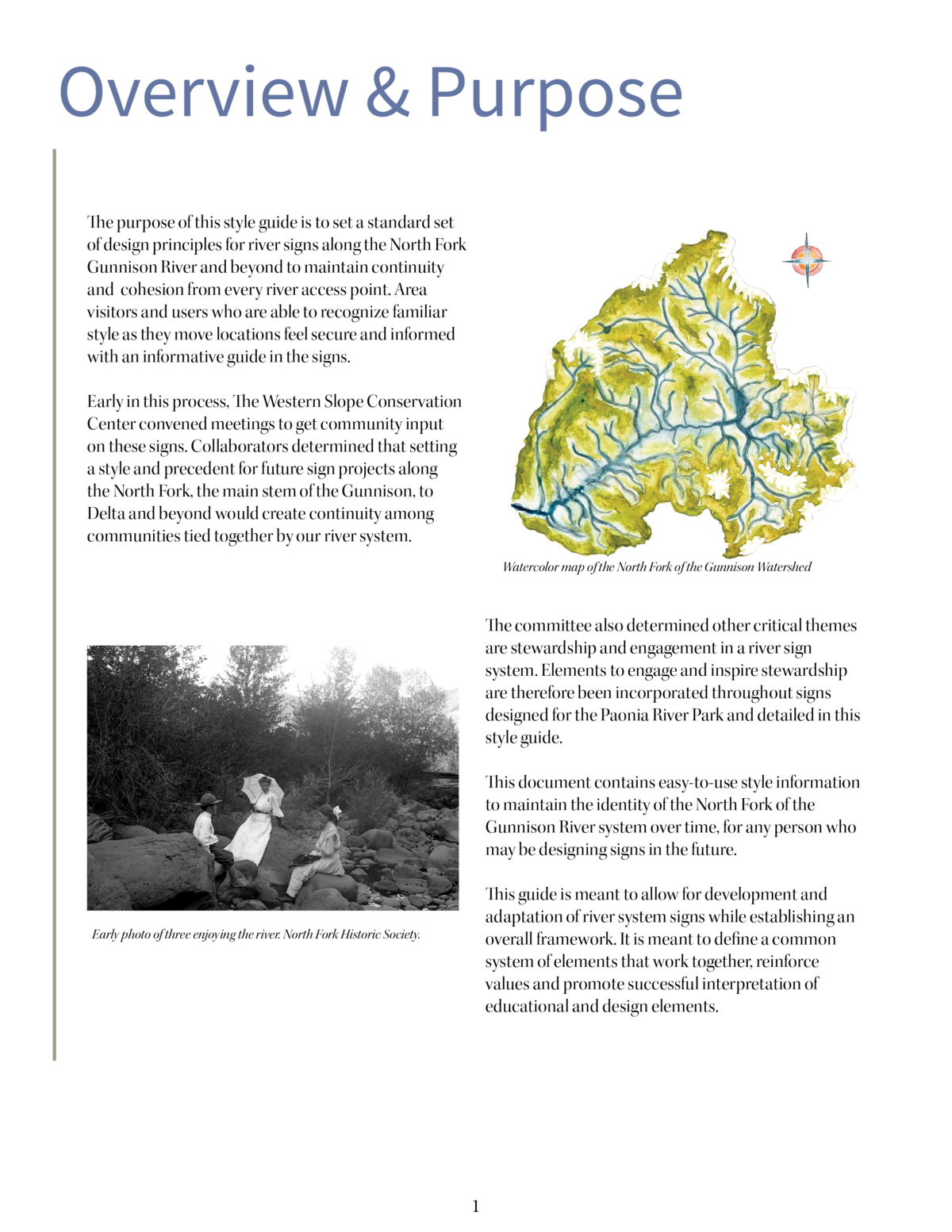 Interpretive Sign Design with hand painted watercolor images